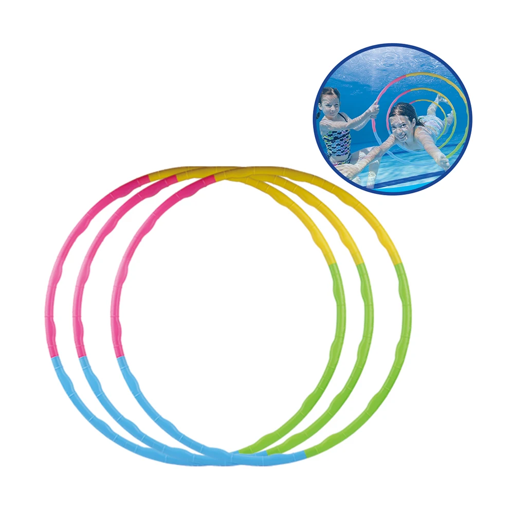 Kids Summer Pool 80cm Diameter Plastic Diving Circle Hoop Water Ring ...
