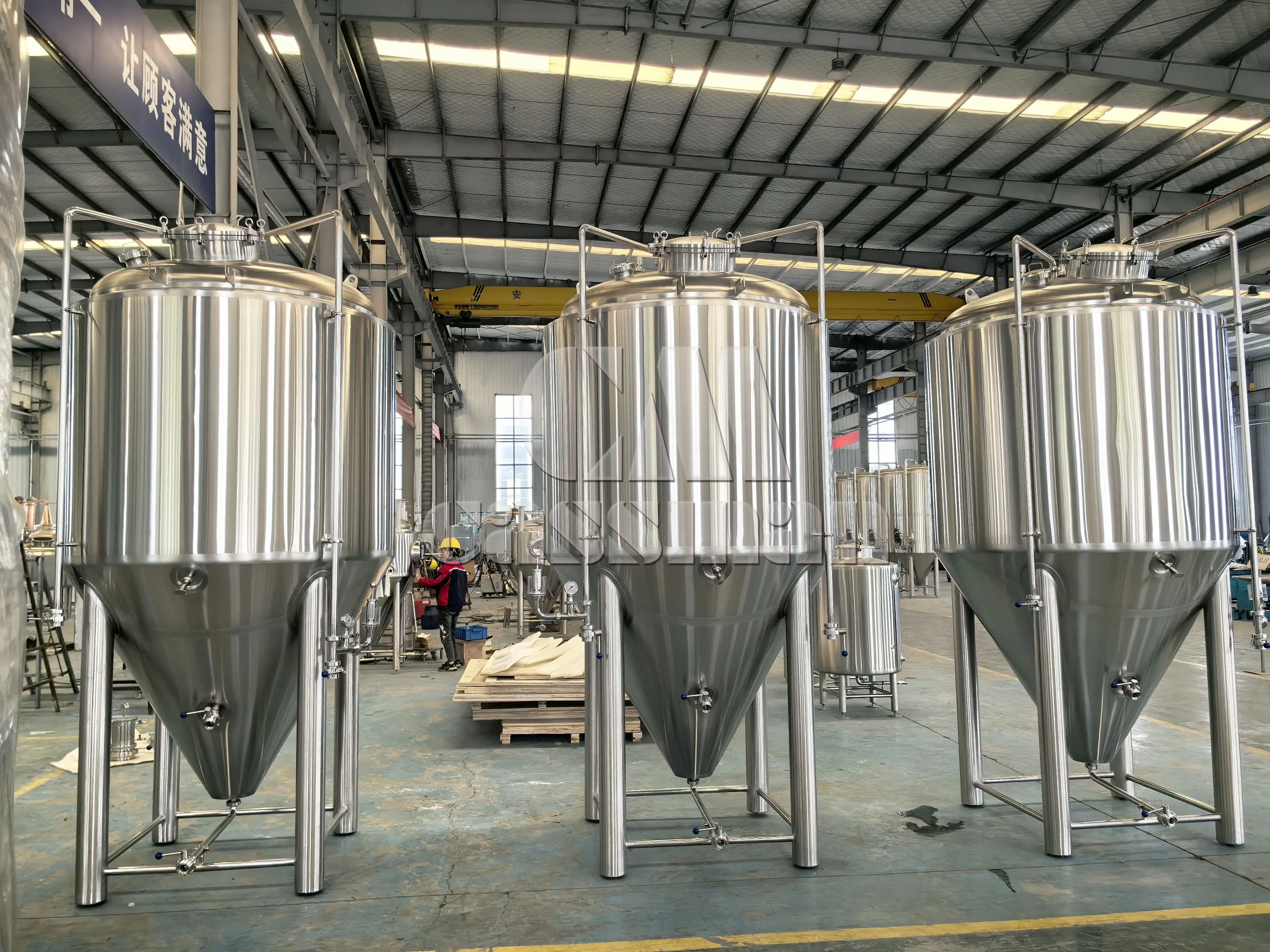 2000L Conical Jacketed Double Wall Beer Fermenter 2000l Fermentation ...