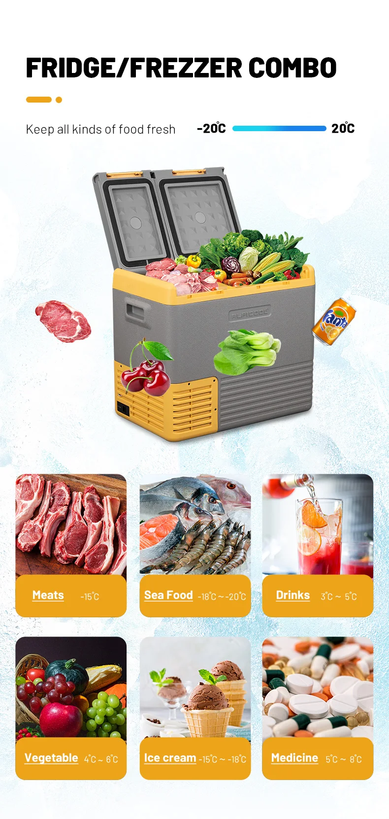 Alpicool Cld45 Portable 12v 24v Dc Dc Compressor Car Fridge Freezer ...