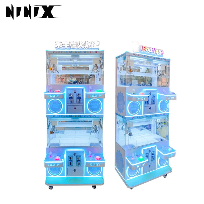 Large Blue Claw Machine Coin Operated Plush Owl Claw Machine Candy ...