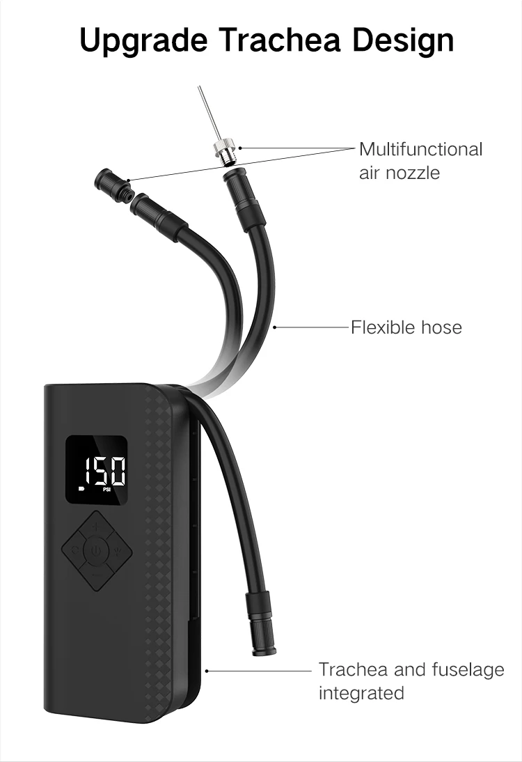 Customizable Mini Portable Electric Tyre Pump - Smart & Durable