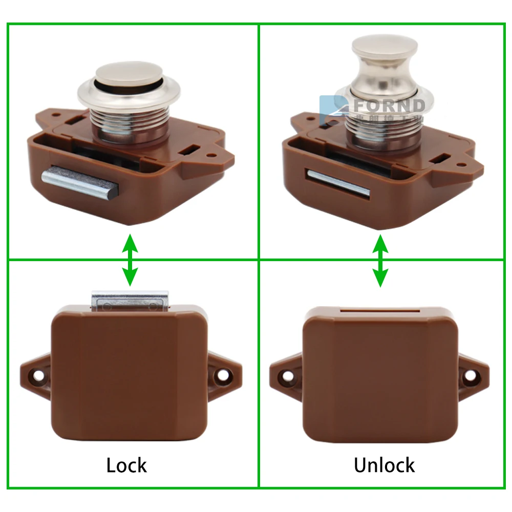 Link- Motorhome Door Lock Rv Cabinet Push Lock Push Button Catch ...