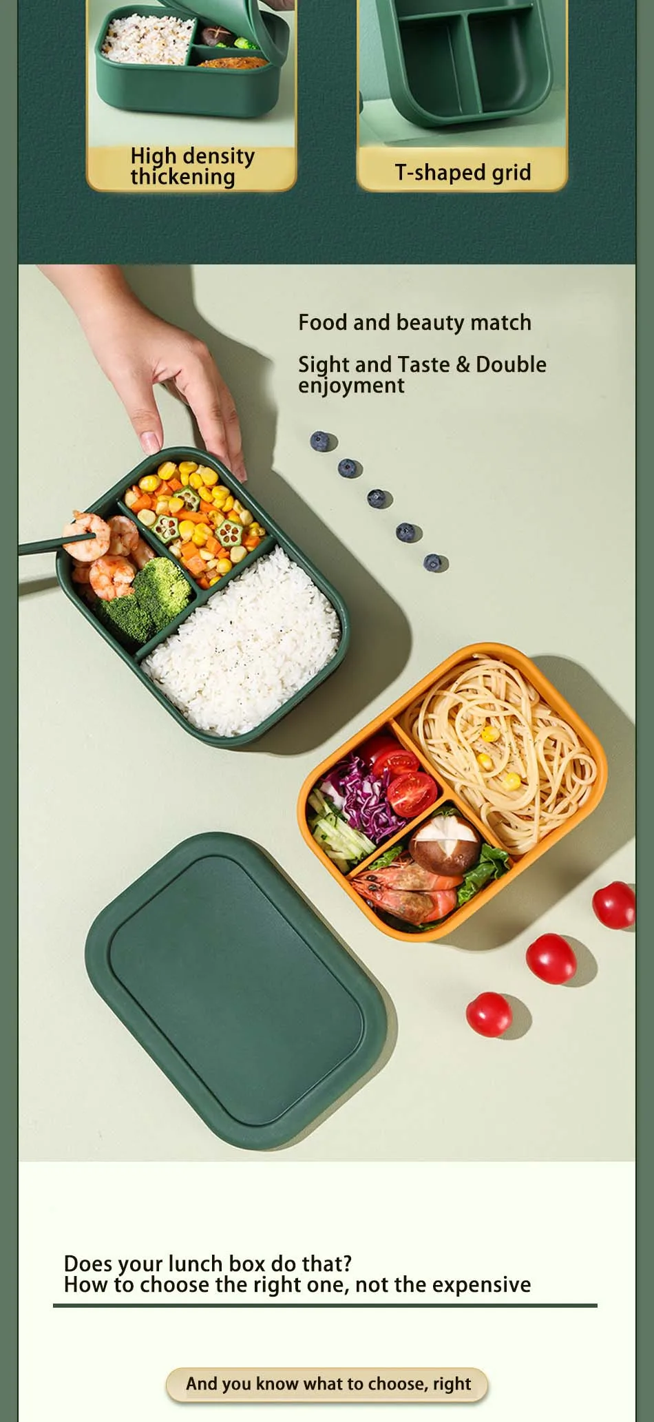Microwave Silicone Bento Box Portable Take Away Out Silicon Lunch Box Concentrate Food Storage ...