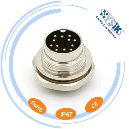Threaded Connectors M16 Signal Connector Ip68 Back Side Mounting Panel ...