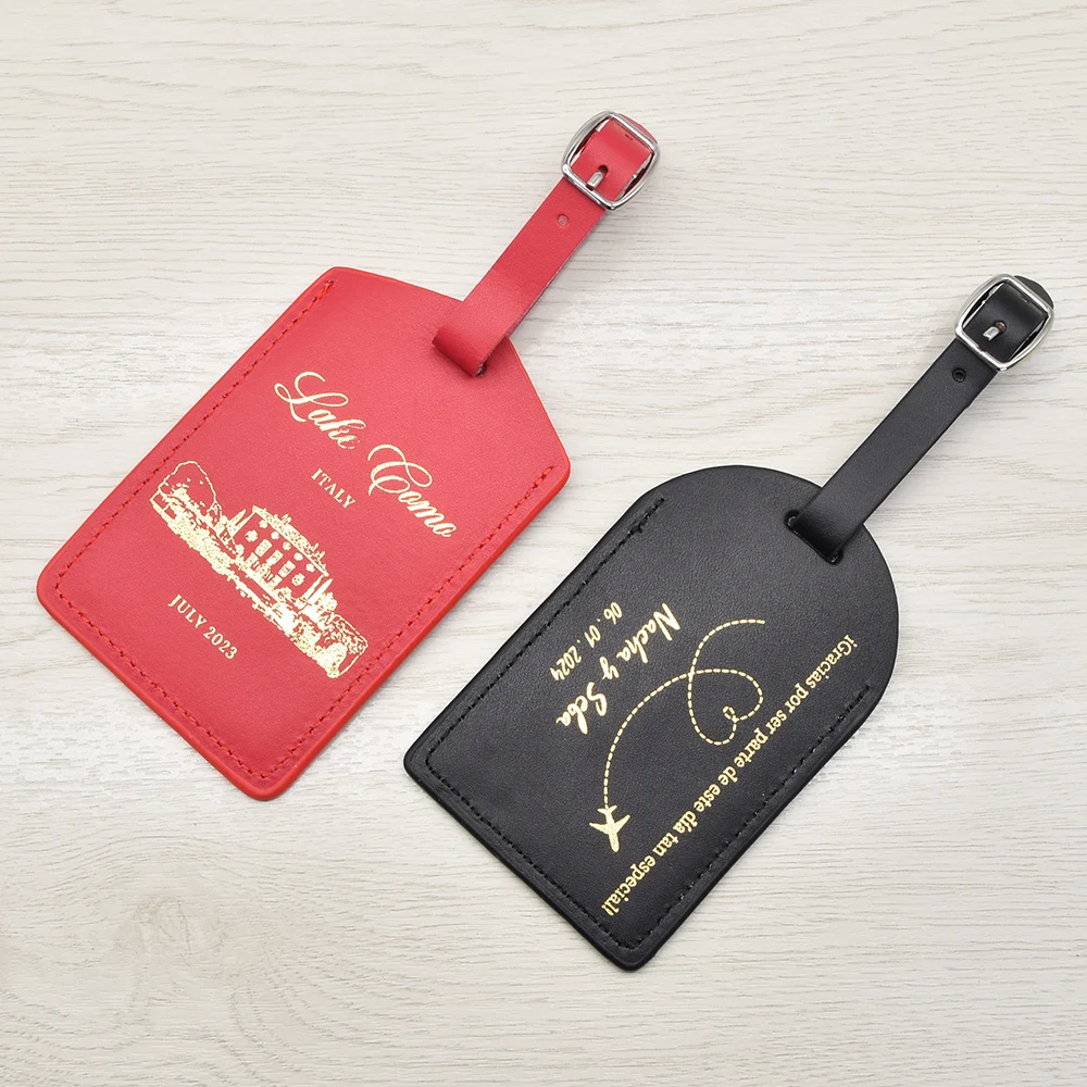 Personalized PU Leather Luggage Tags - Durable & Fashionable