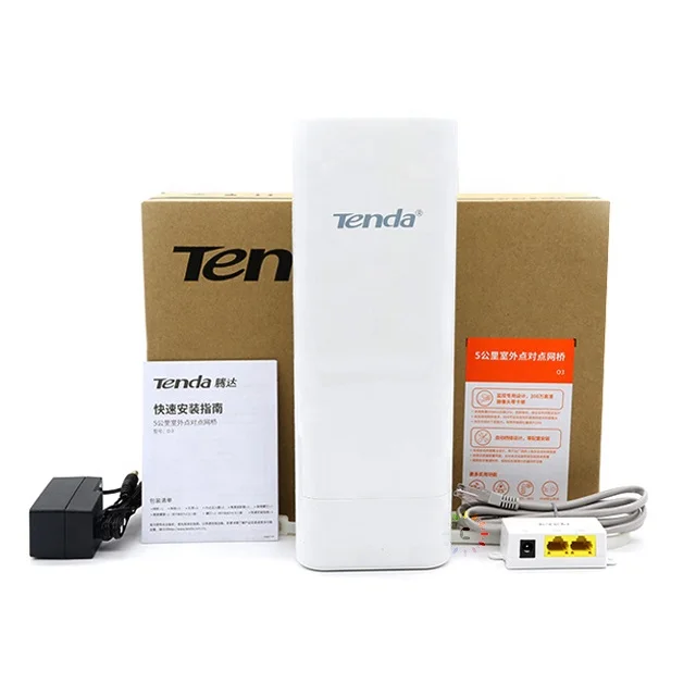 Tenda O3 Wireless Cpe 2.4ghz 5km Automatic Bridging Poe Power Supply ...