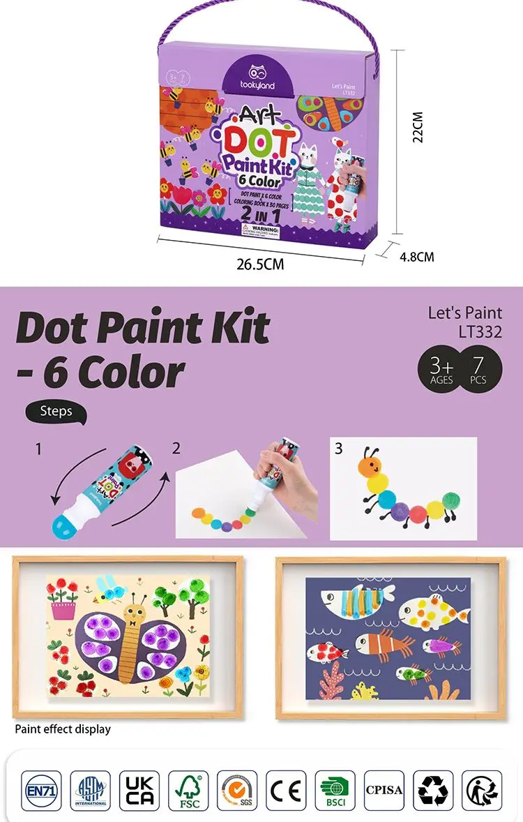 Washable Dot Marker Kids DIY Dab Drawing Non-Toxic Paint