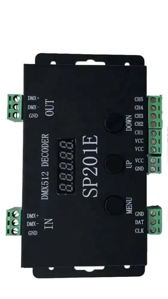 5channel Dmx To Spi Signal Rgbic Led Decoder Controller Ws2811 2813 Sk6812 Pixels Led Strip Full ...