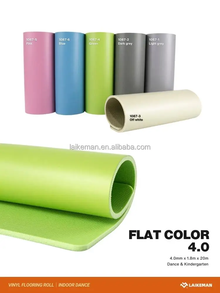 Laikeman Dancing Floor Ballet Vinyl Dance Floor Pure Color Mat Yoga ...