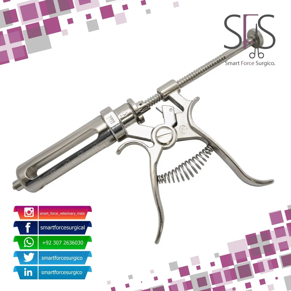 Automatic Pistol Syringe Stainless Steel 30ml Continuous Veterinary ...