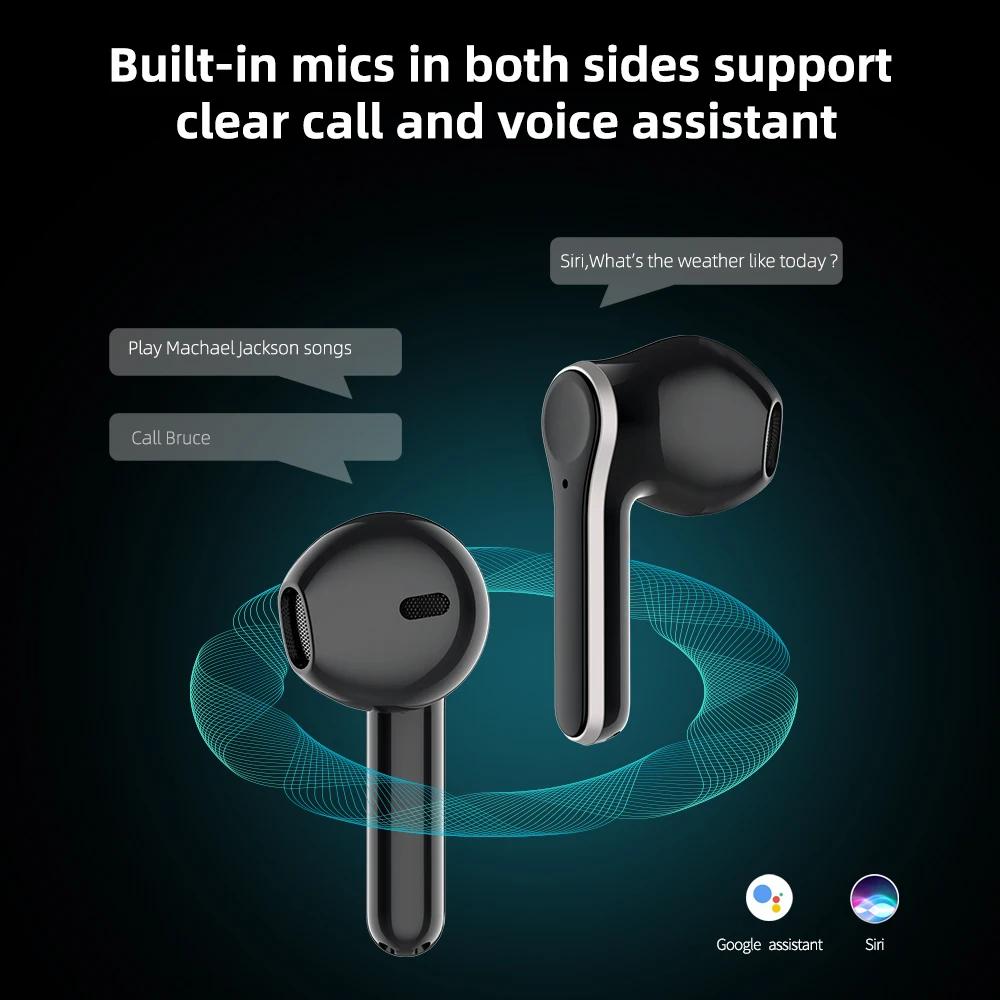 Custom Tws Wireless Earbuds Headset Dj In Ear Headphones Logo J101 Tws ...