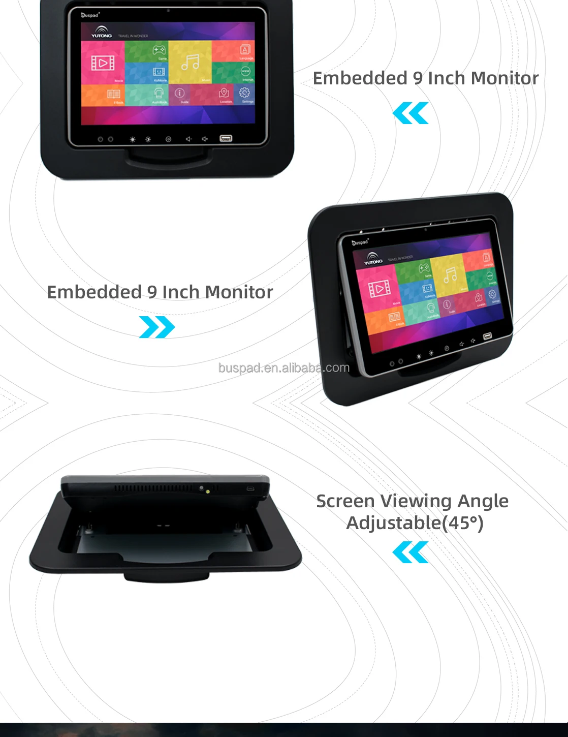 9 Inch Bus Tv Onboard Tablet For Bus Vod Entertainment System - Buy Bus ...