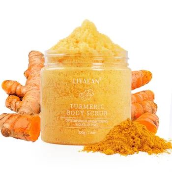 Turmeric Scrub Private Label Skin Brightening Smooth Organic Tumeric ...