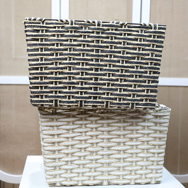 Small Wicker Rope Storage Paper Basket Manufacturer Wholesale Foldable ...