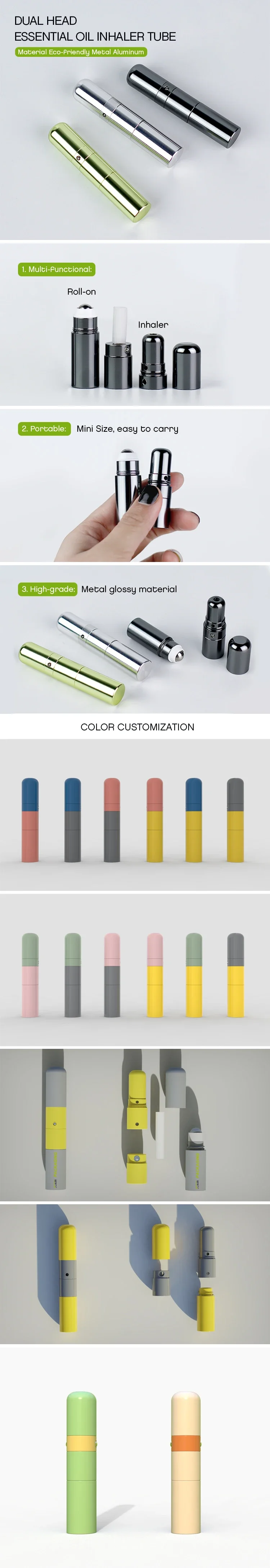 Dual Function Essential Oil Bottle - Roll on & Inhaler