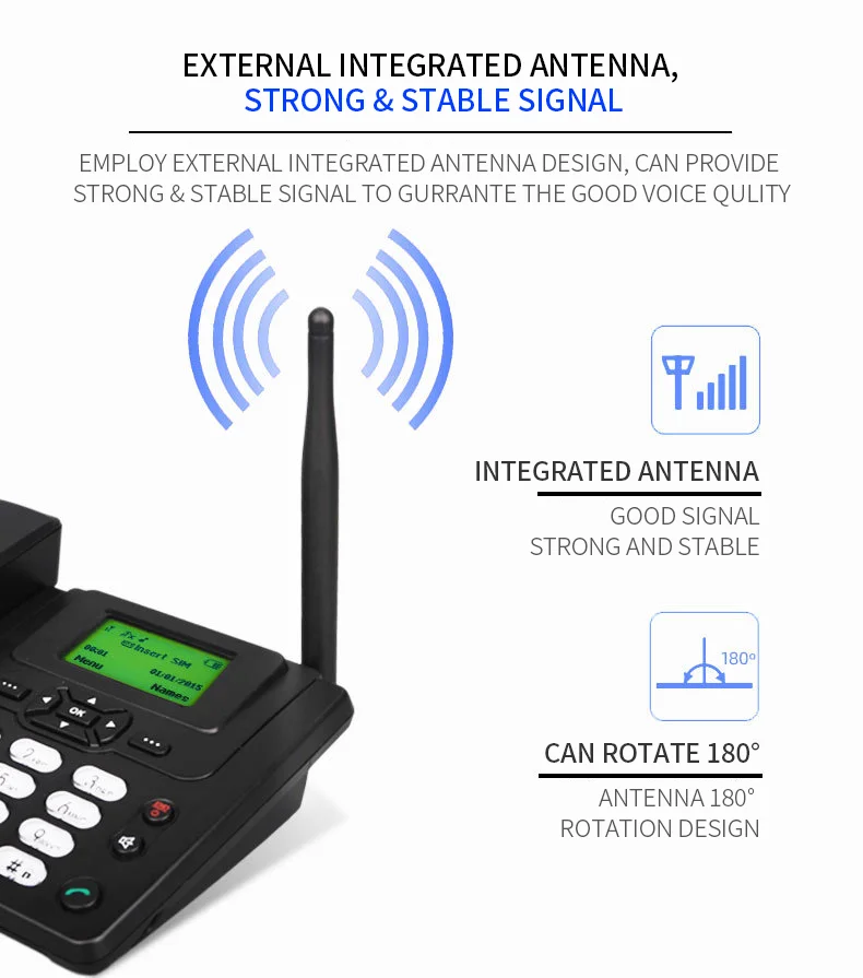 Landline Phone with 1 SIM Card Slot - Etross Home 2G GSM