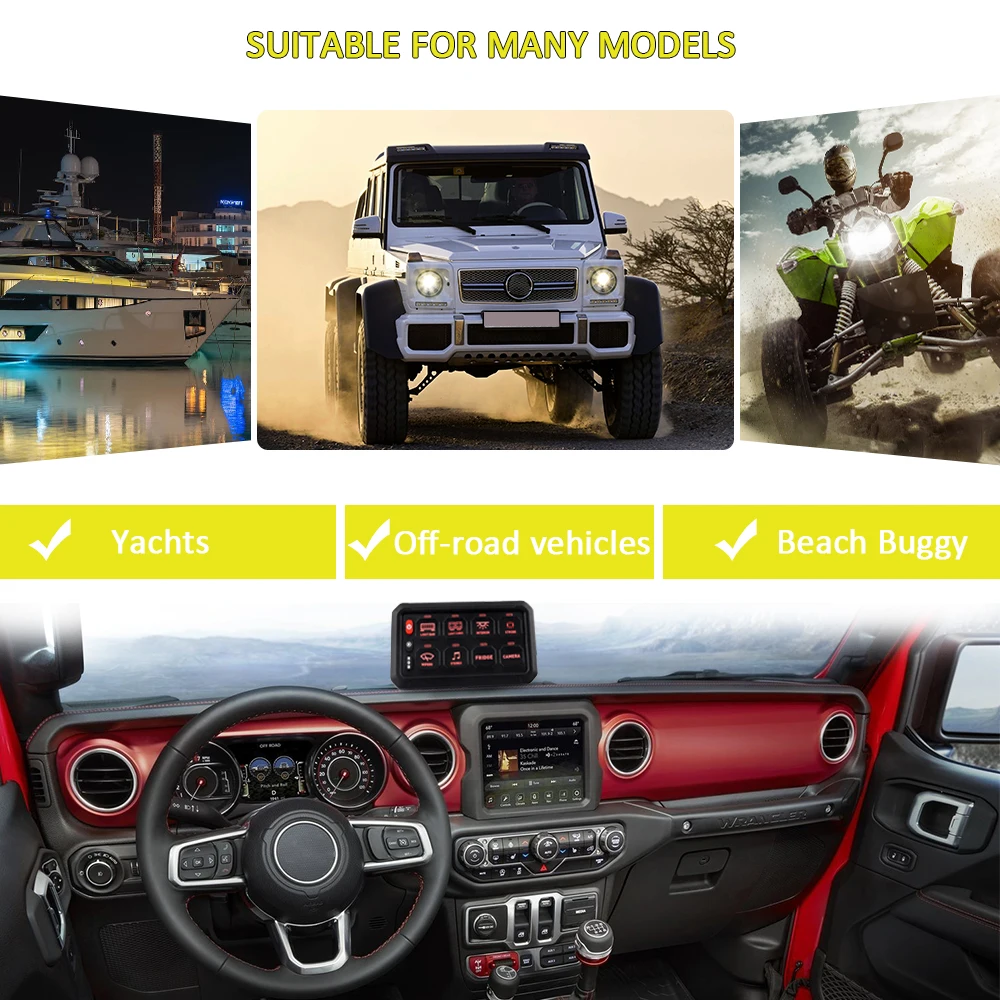 Rgb Dimmer 8 Gang Switch Panel Led 12v 24v Universal Car Control Switch ...