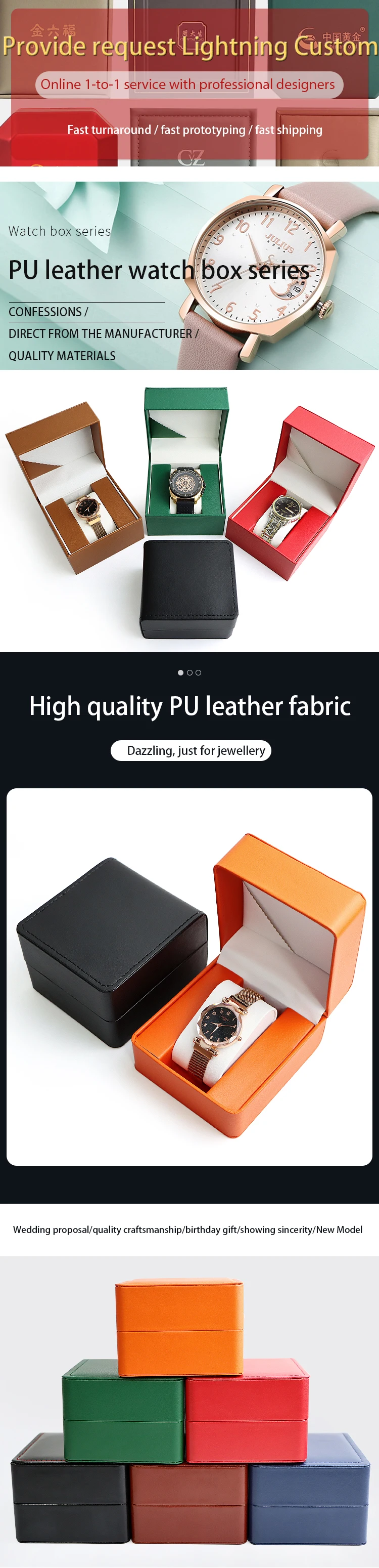 Elegant Cardboard Paper Luxury Custom Logo Bulk Watch Boxes Leather ...