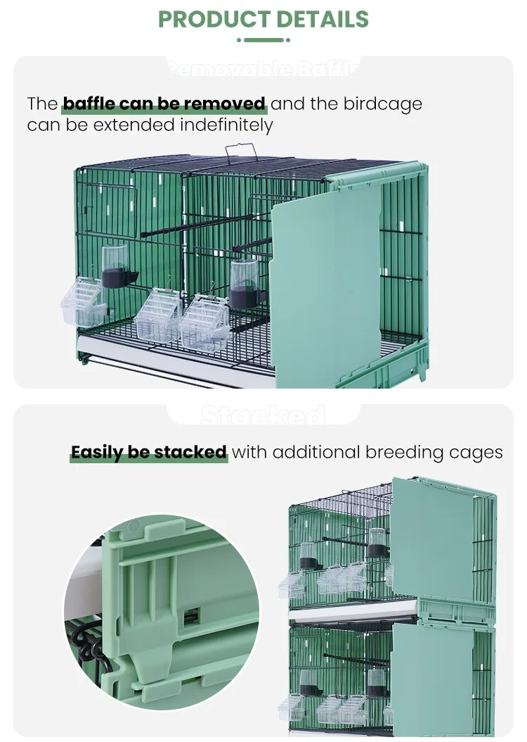2024 Hot Sale Stackable Large Metal Bird Cage for Silk Finch Breeding ...