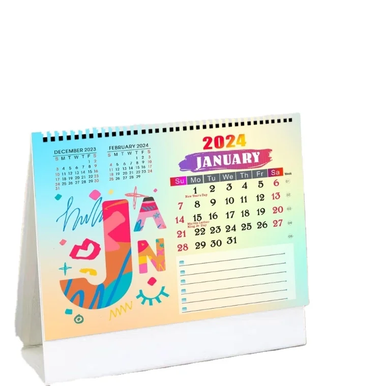 Desk Calendar 2024 - Jan-dec,Standing Flip Desktop Calendar 2024,6.8" X ...