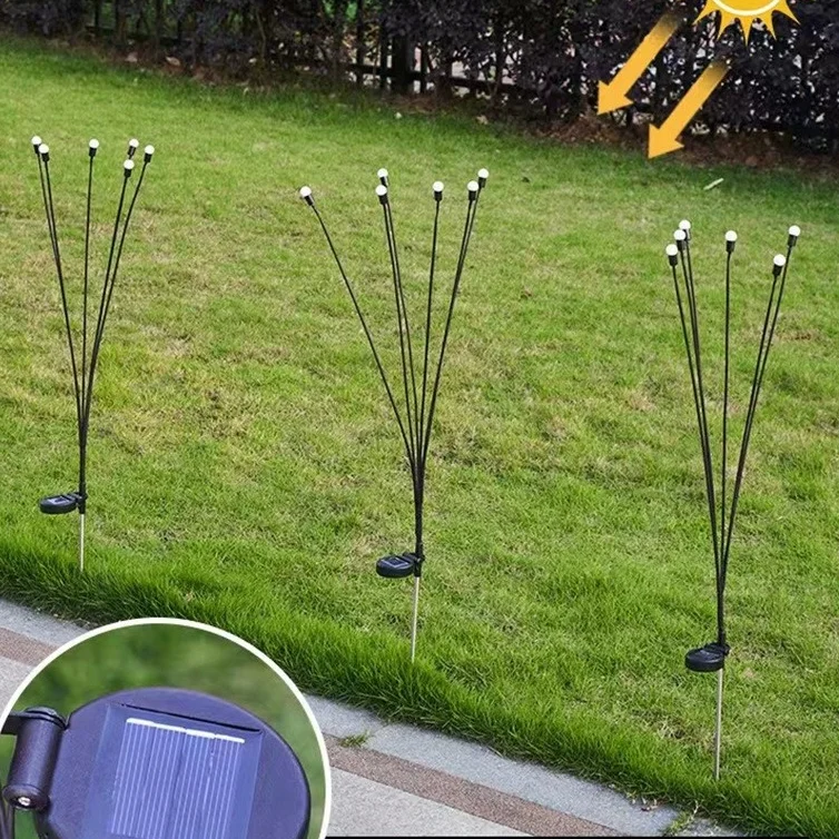Outdoor Waterproof Solar Firefly Lamp 6/8/10 Heads Led Solar Garden Lights For Courtyard Pathway ...