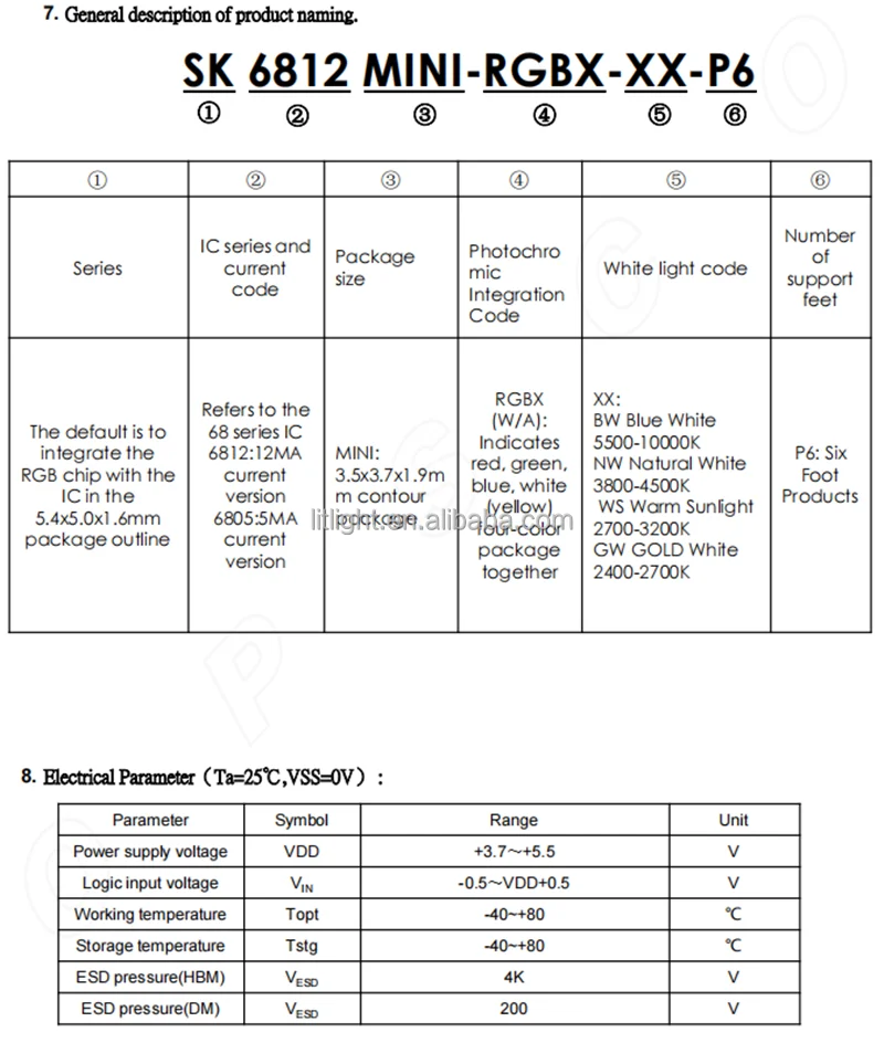 Small Size Multiple Color 4in1 Plcc-6 Digital Diode Sk6812mini-rgbw ...