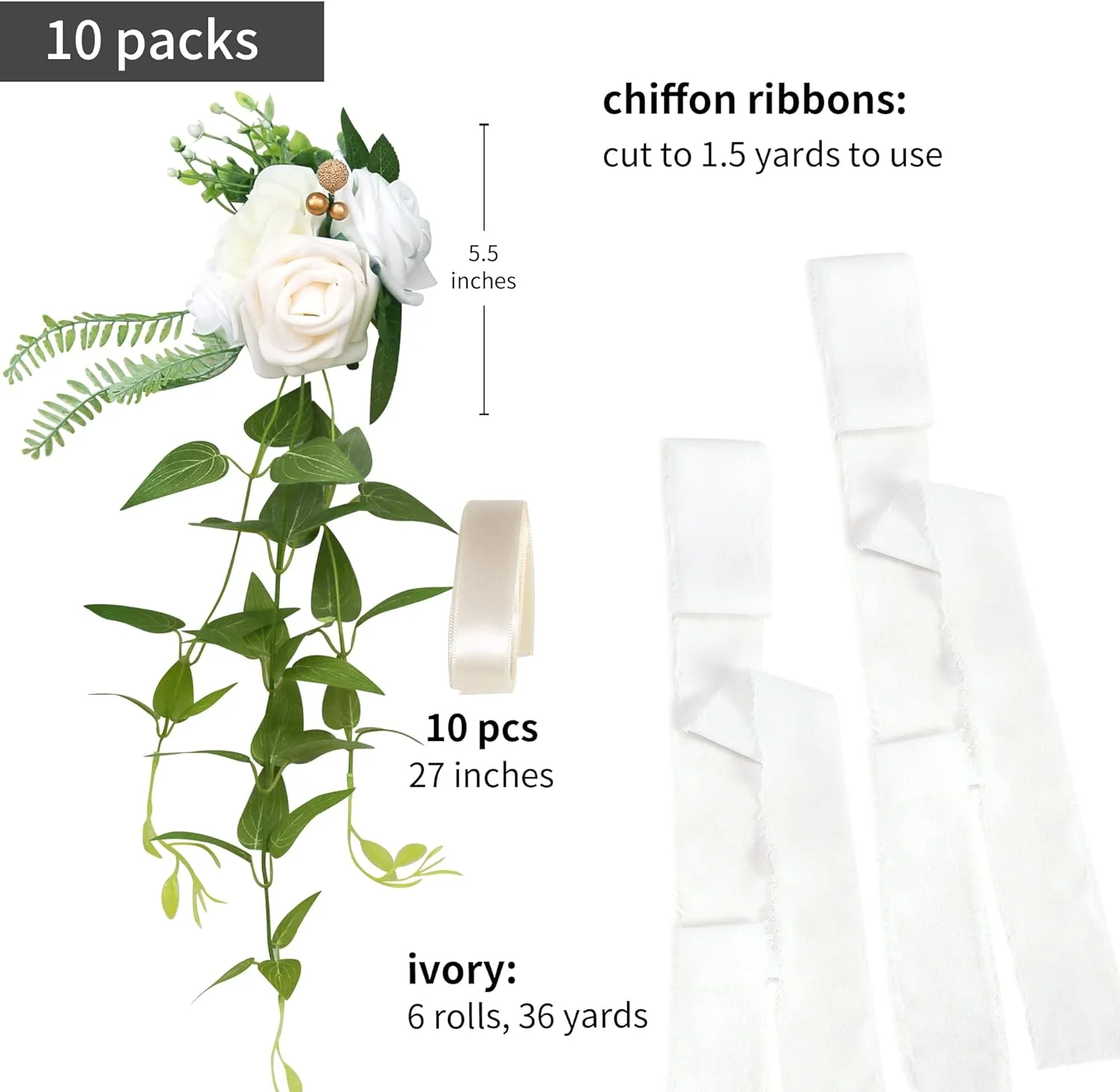 8 Fall Wedding Chair Decorations Aisle Pew Church Artificial Flower ...