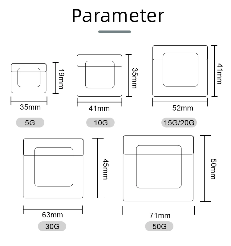 Hot Sale Double Wall Luxury Containers Stock 5g 10g 15g 20g 30g 50g ...
