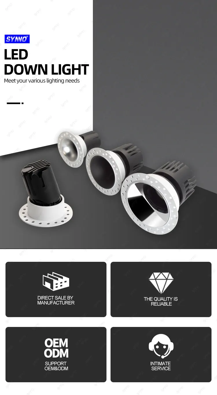 Adjustable Degree Ceiling Cutout 55mm 75mm 95mm Recessed Commercial ...