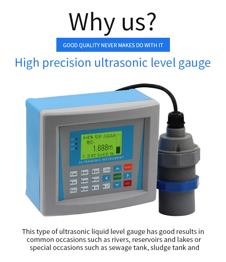 Ultrasonic Level Gauge Liquid Level Sensor Non-contact Liquid Level ...