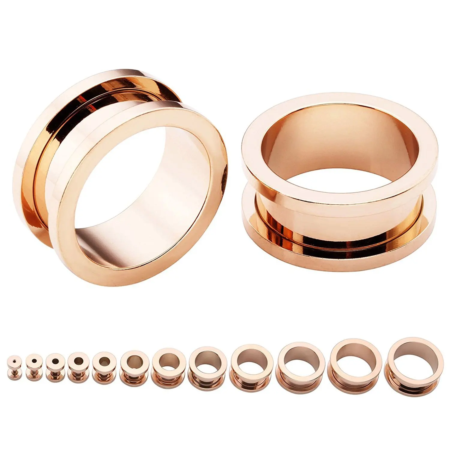 Classic Ear Gauges Tunnels Plugs Piercing Jewelry 2-30mm Roller Spiral ...