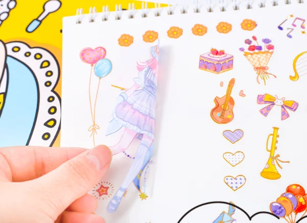 Custom Cute Cartoon Sticker Books Scrapbook Kids Blank Reusable Sticker ...