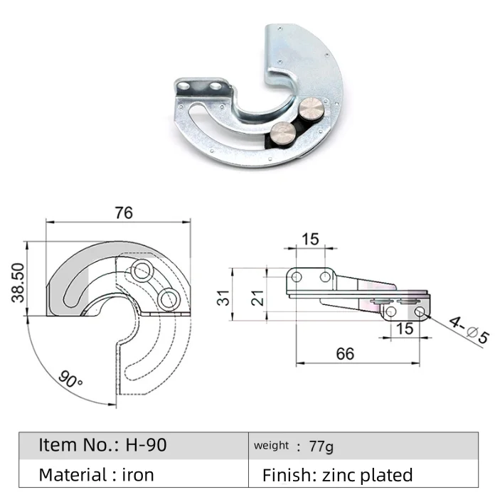 Modern Iron Hidden Sliding Arc Hinge Window Limit Hinge for Kitchen ...