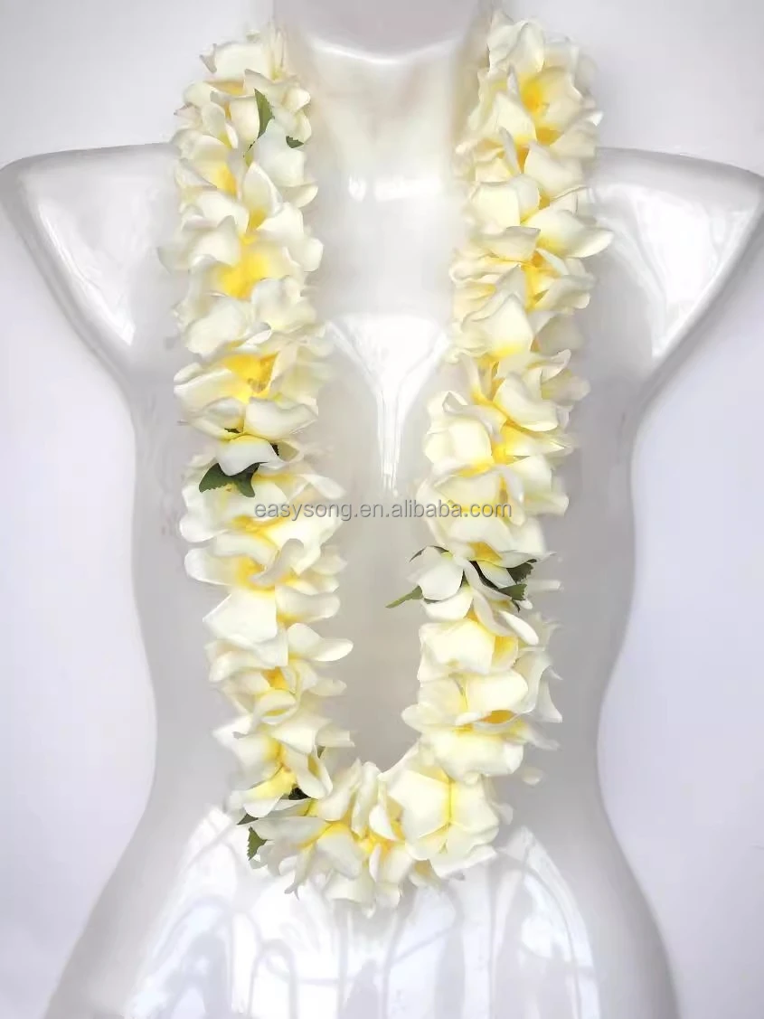 108CM Class of 2024 Hawaiian Plumeria Flower Lei - Handmade for Festivals
