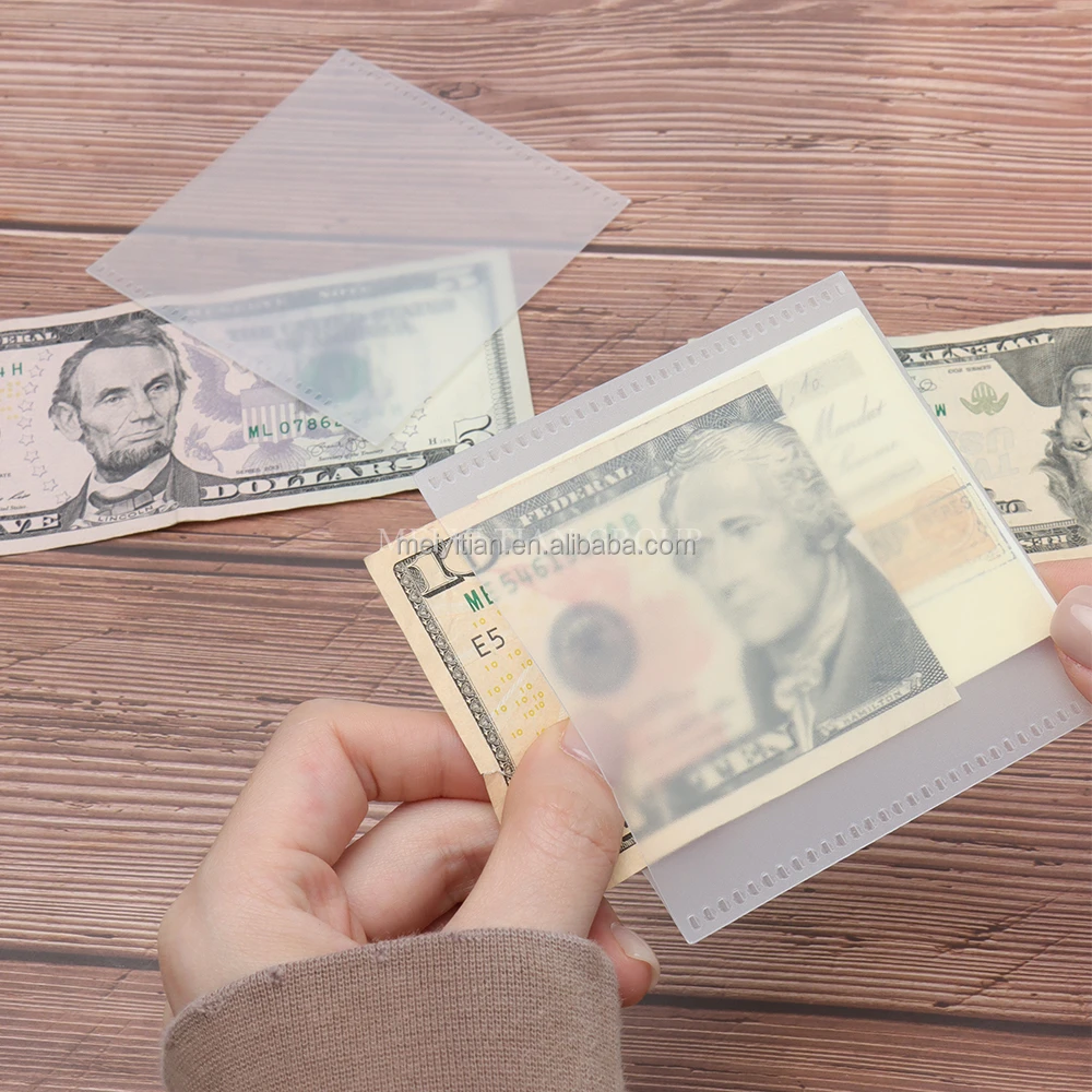 3.5x3.5 Inch Pink PP Cash Envelope - Zipless Money Storage