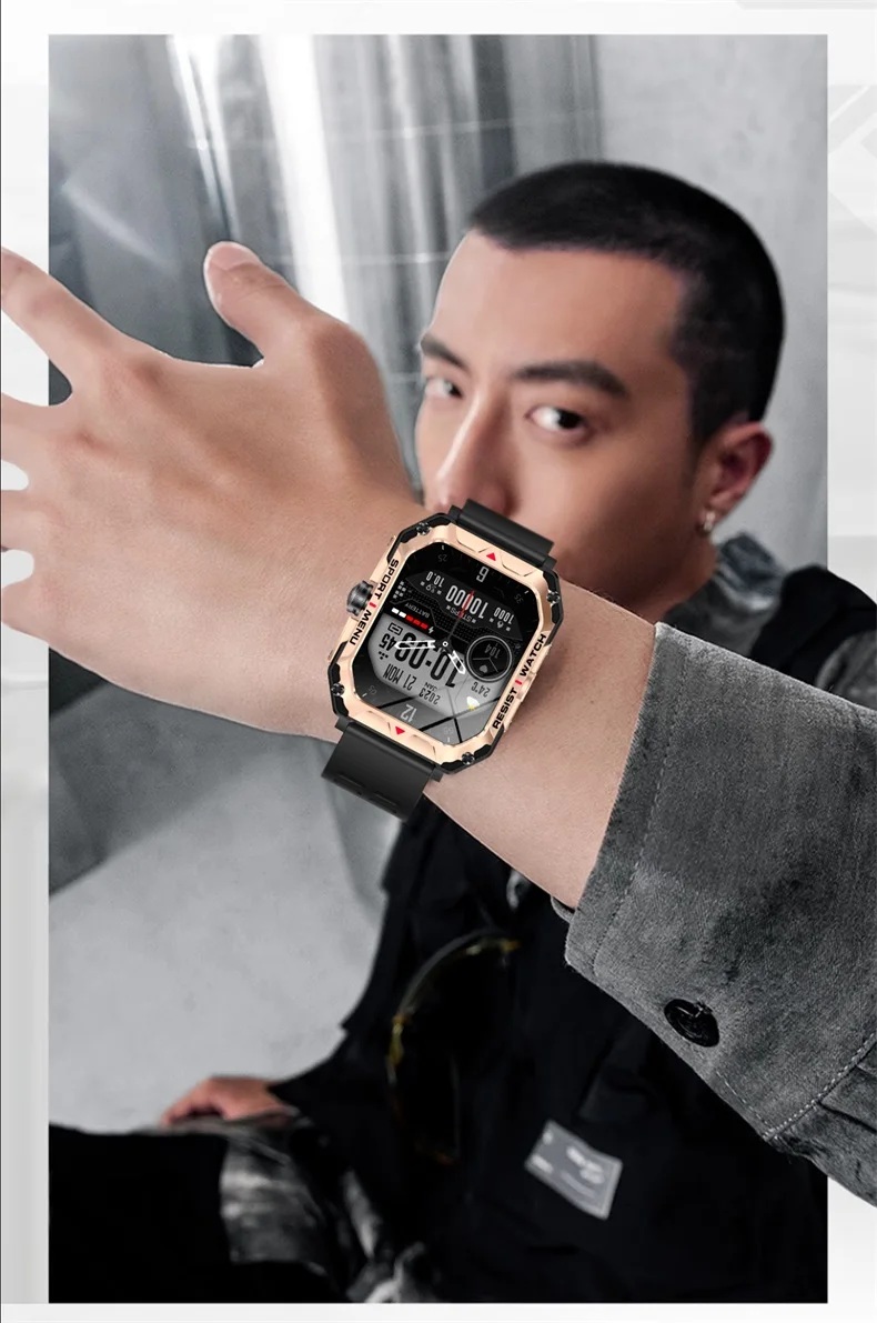 H22 Smartwatch - IP68 Men Outdoor Sports Watch with 400mah Battery