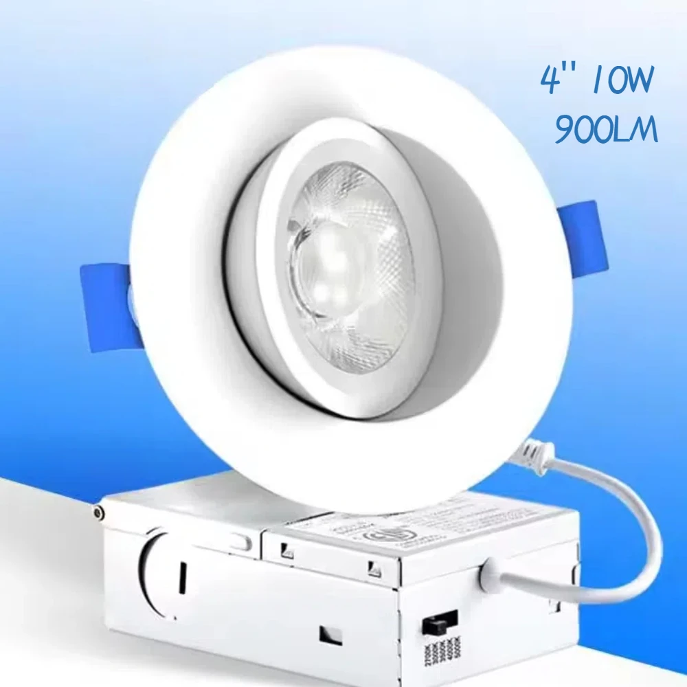 Floating 360°+90°Gimbal Recessed Light 4Inch 5CCT 10W 900lm Rotatable ...