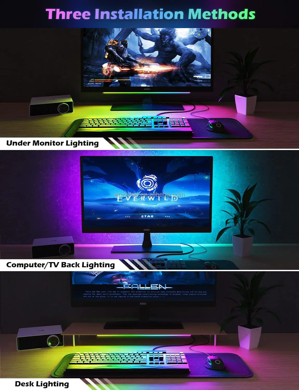 Rgbcw Environment Game Light Display Atmosphere Backlight 5vusb Desktop ...