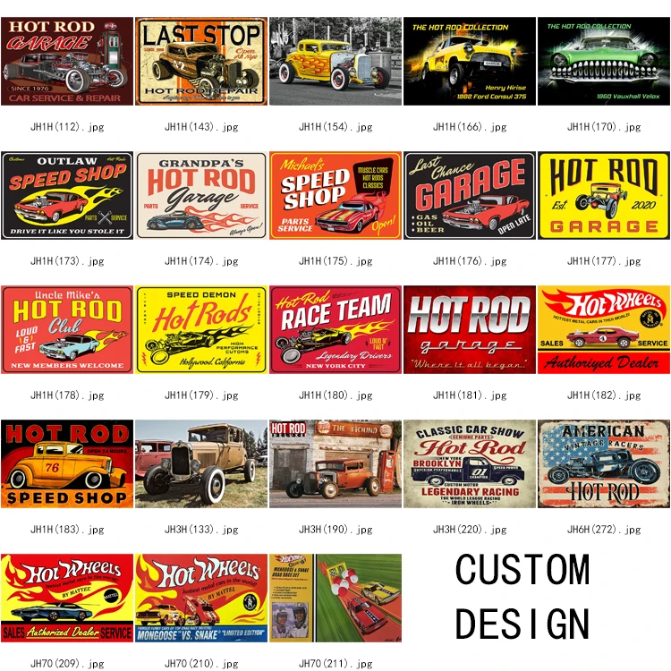 HOT ROD GARAGE SPEED SHOP METAL SIGN 12x8" Custom Wholesale