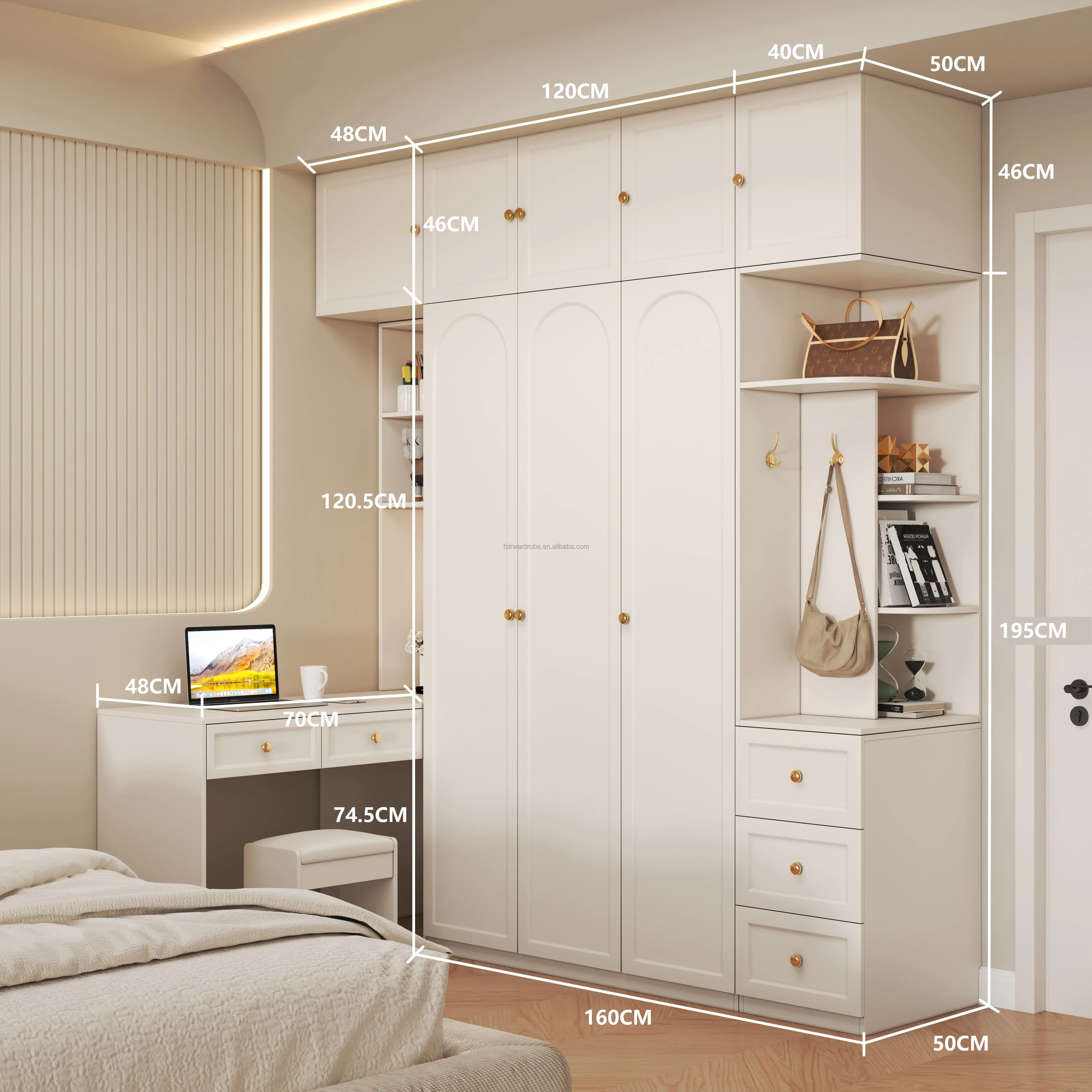 Elegant Sliding Door Wardrobe Dressing Table Design Wardrobe Luxury ...