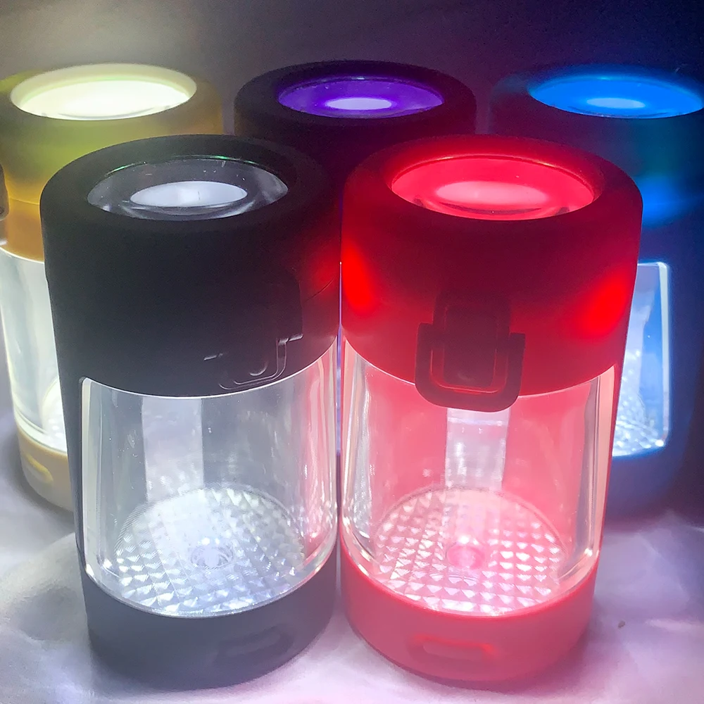 2021 Mini Air Tight Storage Herb Stash Container Led Magnifying Mag ...