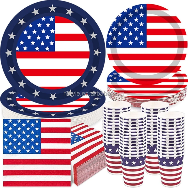 Hstyle American Flag Patriotic Party Supplies Disposable Napkins Paper ...