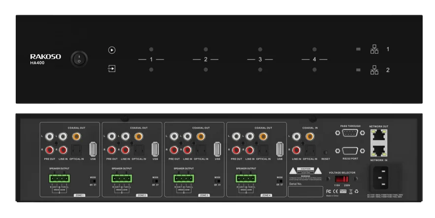 HA400 4 Zone Amplifier - Versatile Audio Streaming Solution
