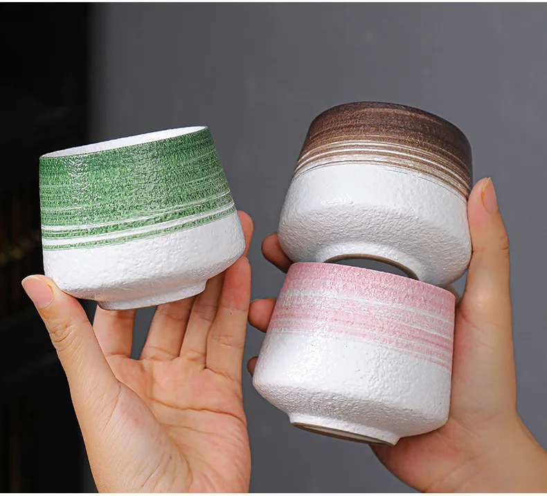 200 ML Custom Logo Pottery Matcha Latte Coffee Cup No Handle Drinkware ...