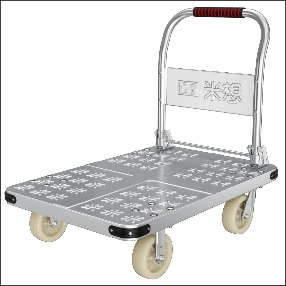 110*65cm Heavy Duty Warehouse Folding Plastic Platform Trolley Cart ...