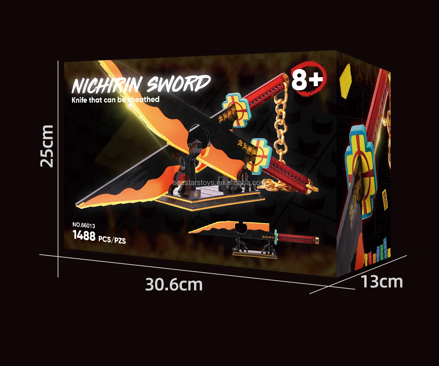 Hot Anime Tengen Uzui Nichirin Sword 1488 Pieces Building Block Sets ...