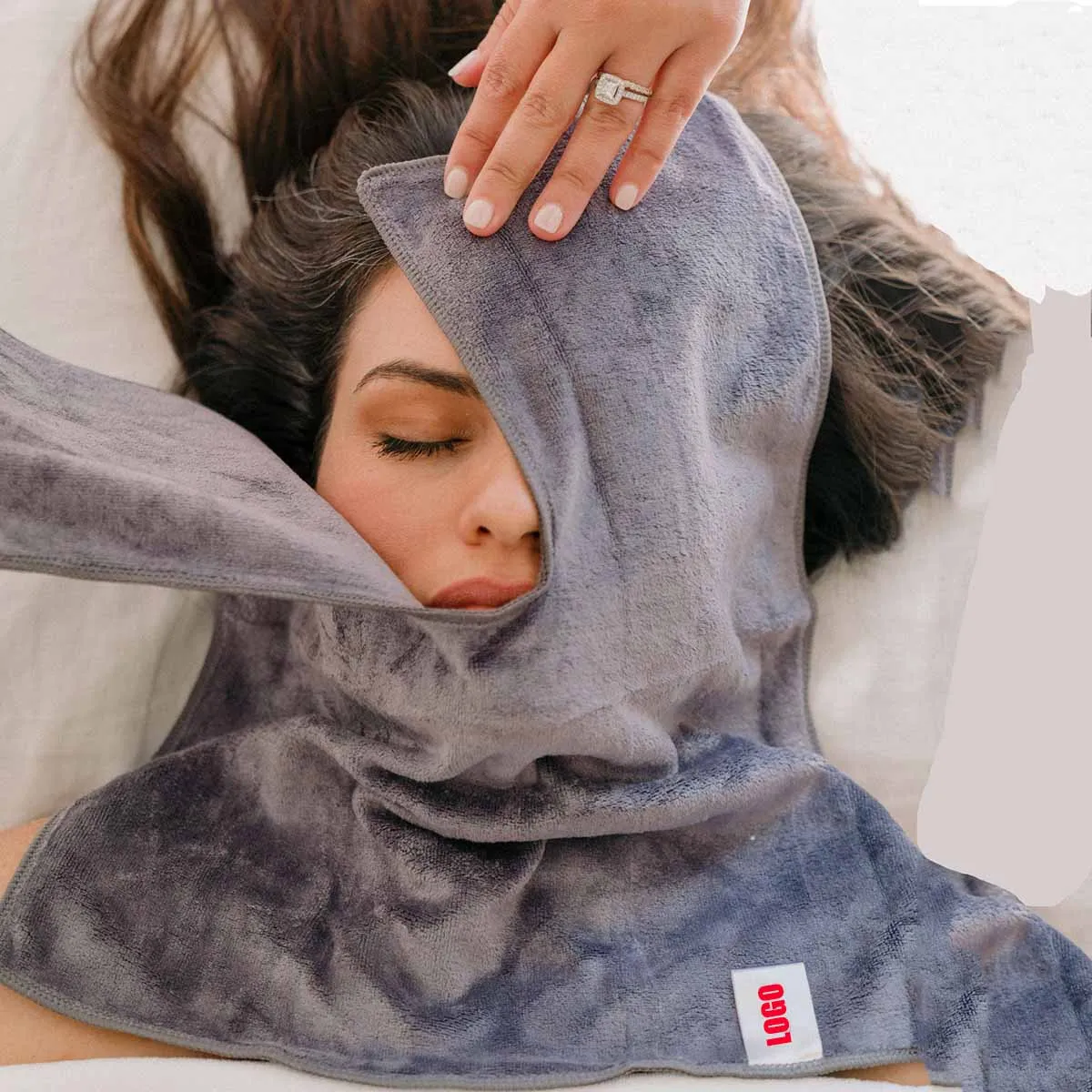 Beauty Salon Skincare Massage Towel Microfiber Custom Facial Wrap Logo ...
