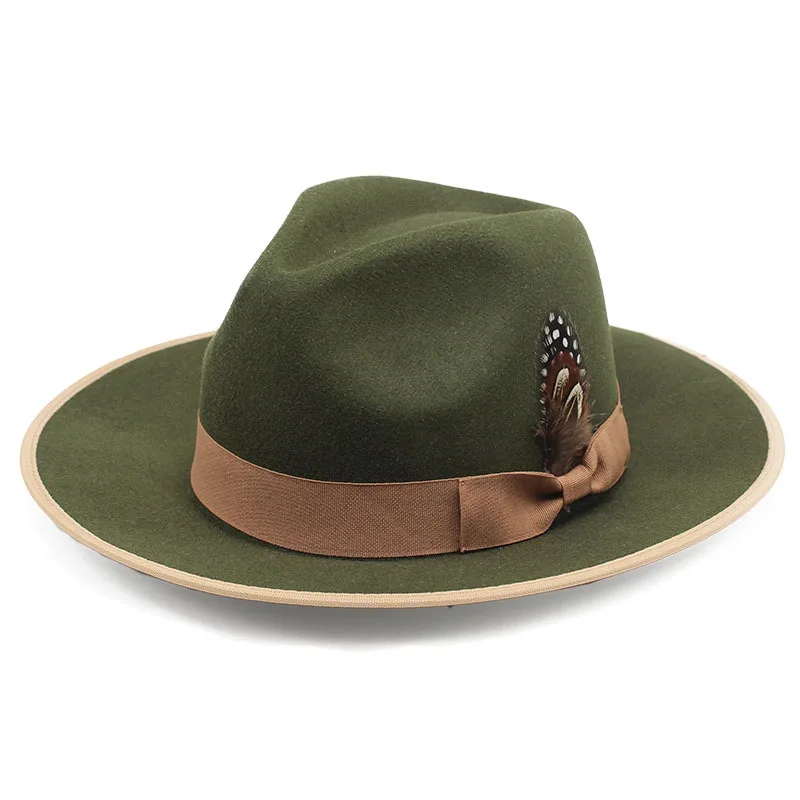 Classic Fedora Hats with Wide Brim Wool Felt for Travel