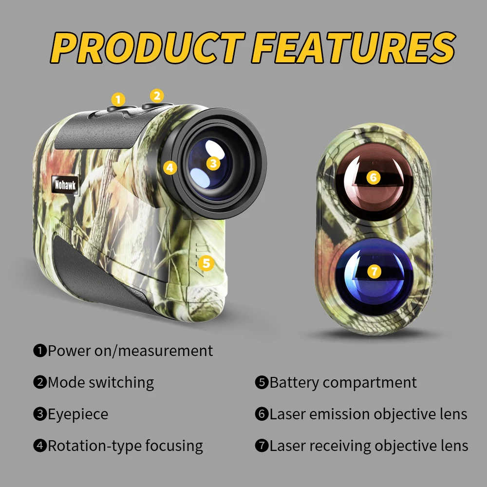 Nohawk A2 1000M Long Distance Range Finder - Precision & Camouflage