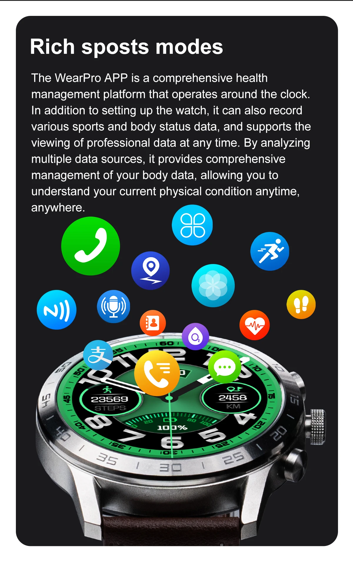 Dt70+ Smart Watch 1.45 Inch 454*454 Screen Ip68 Waterproof Bt Call ...